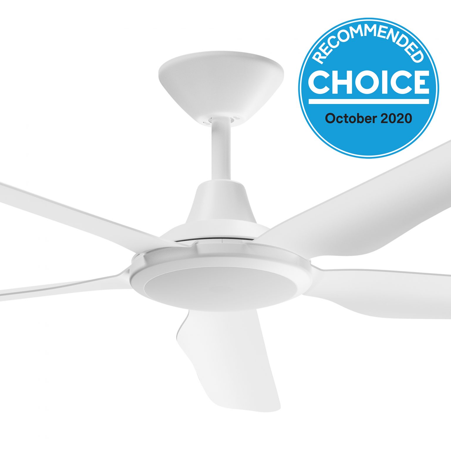 Storm 56" DC Ceiling Fan White with LED Light - Harvey Norman Lighting