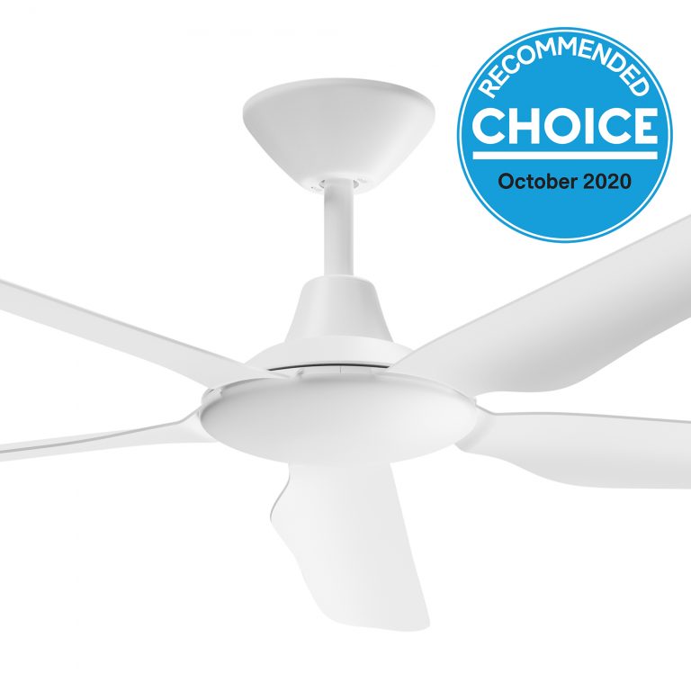Storm 52" DC Ceiling Fan White with LED Light - Harvey Norman Lighting