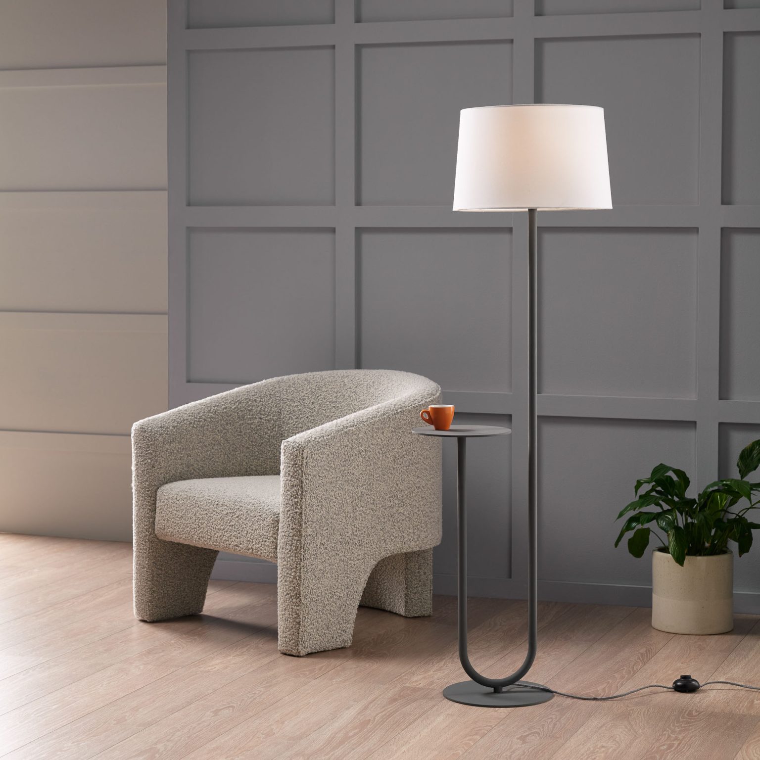 Esta Floor Lamp Charcoal - Harvey Norman Lighting