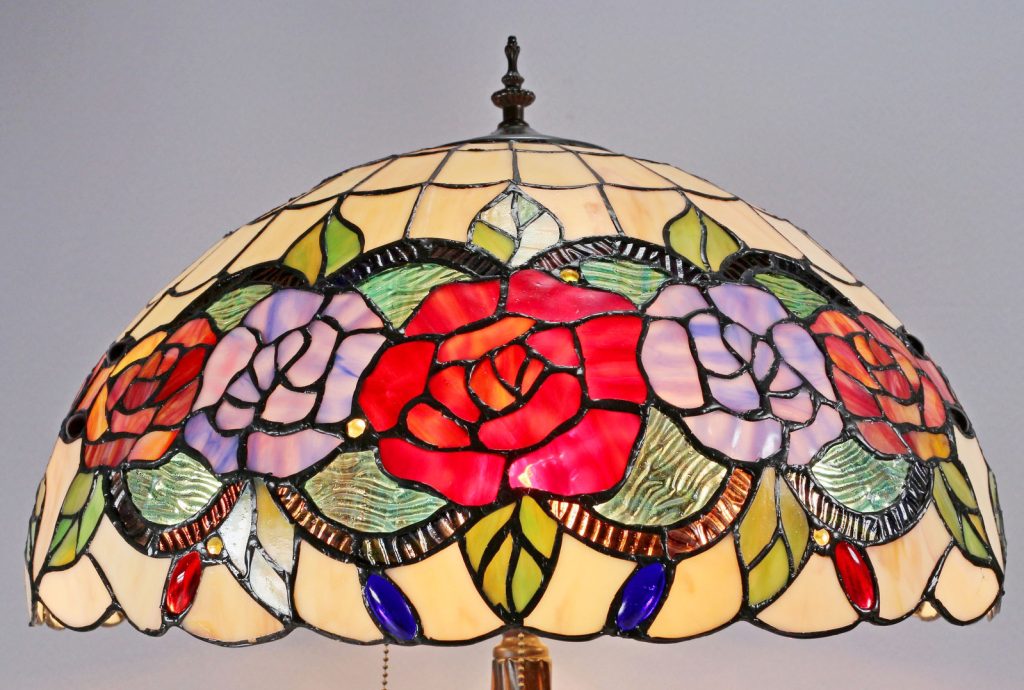 Red Rose Tiffany Floor Lamp - Harvey Norman Lighting